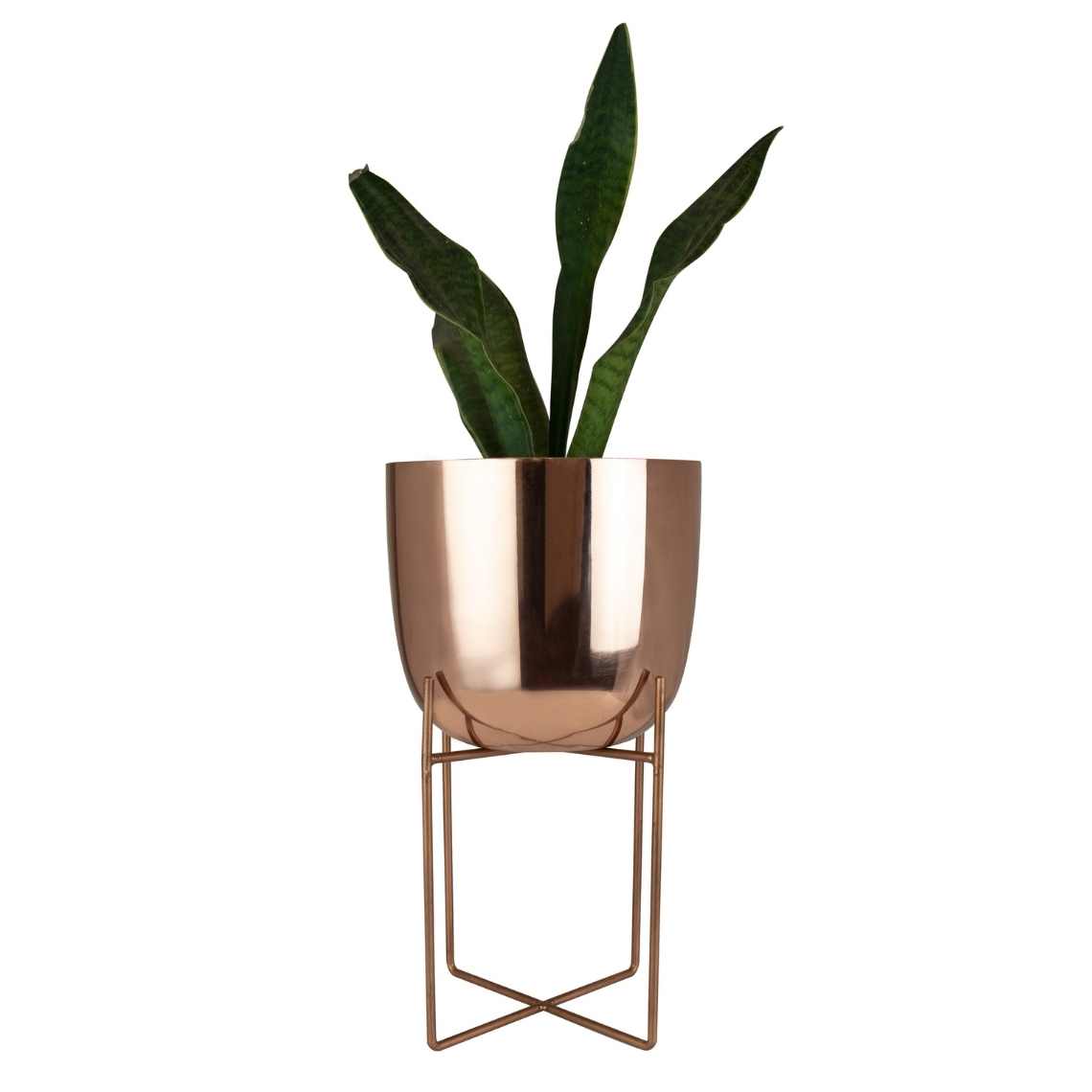 Rose Gold Metal Planter With Stand – ARTSTORY